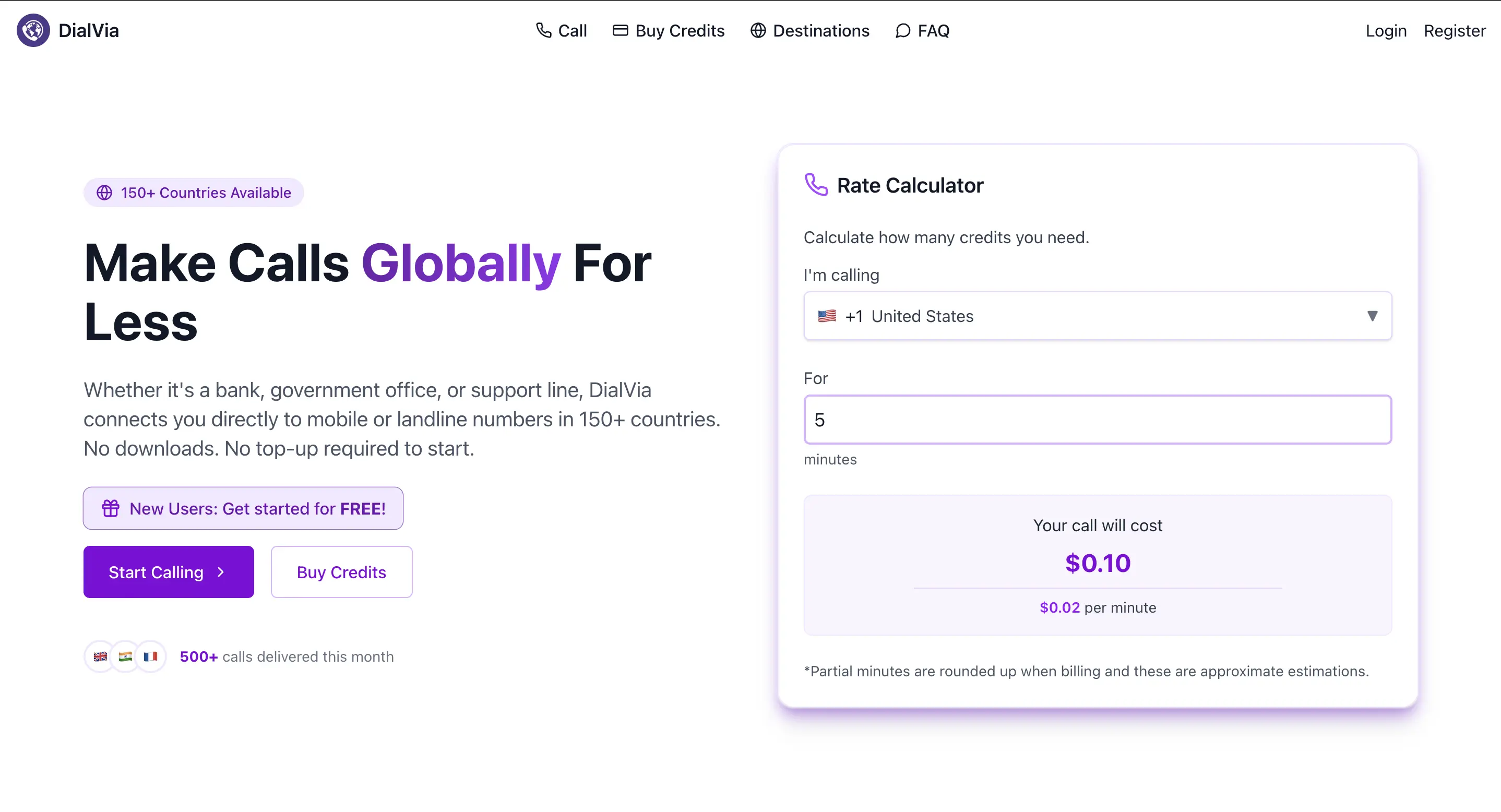 DialVia – Cheap International Calls From Your Browser
